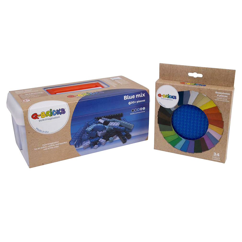 Q-Bricks Case 600 Blaue Mischung - Bausteinecke